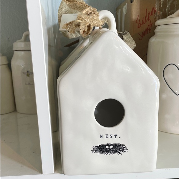 Rae Dunn | Wall Decor | Rae Dunn White Ceramic Birdhouse With Nest ...